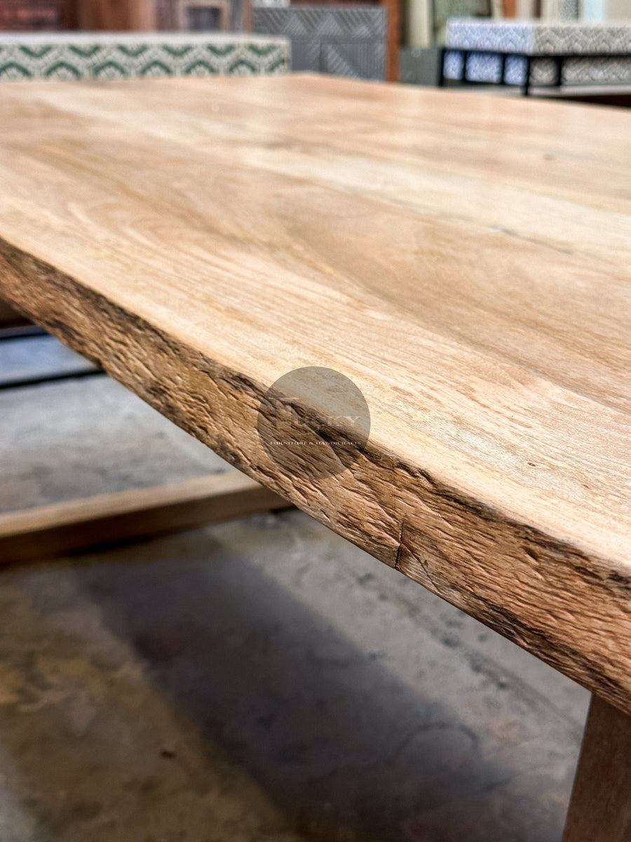Mango Wood Live Edge Dining Table Wooden Slant Legs