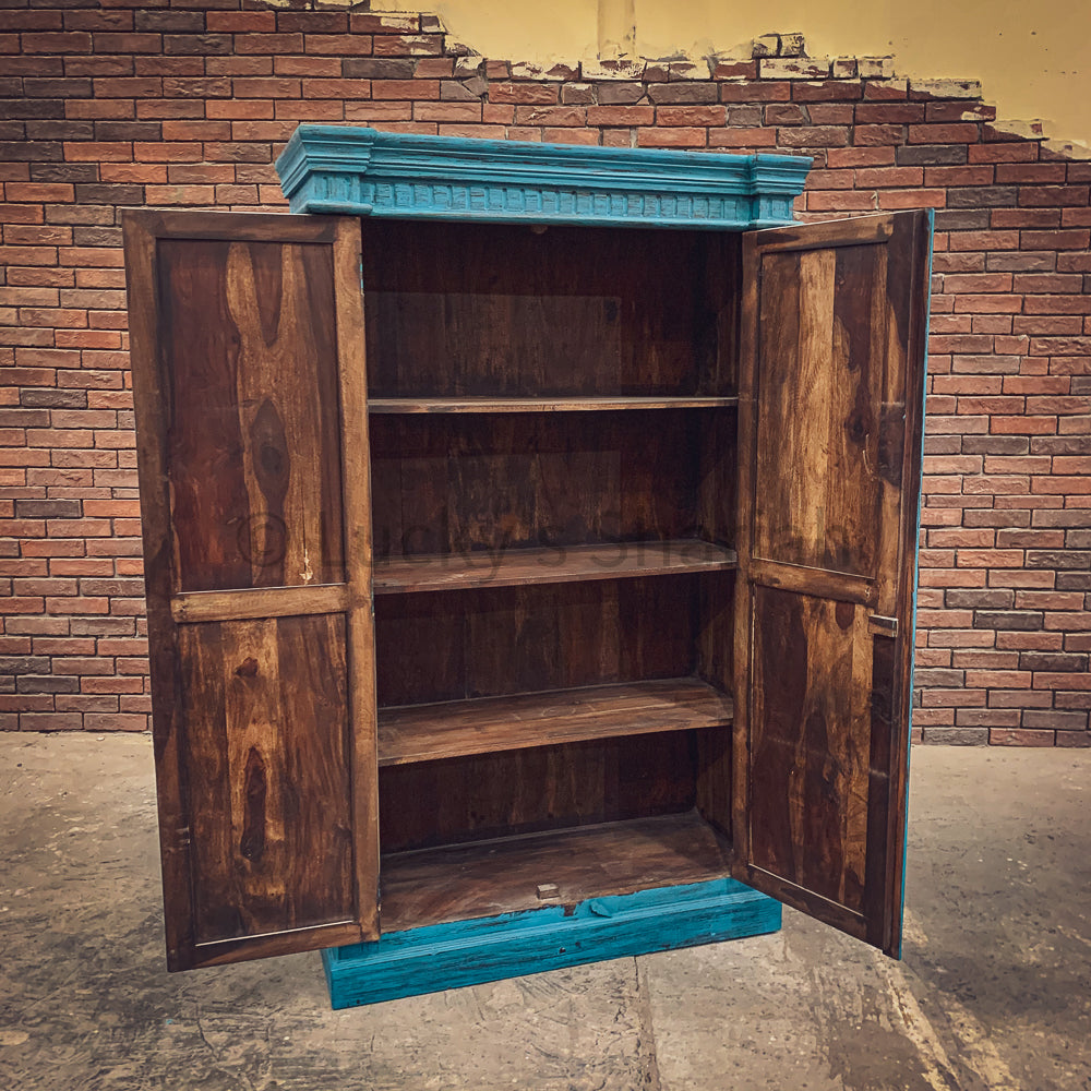 Royal Blue Distressed Cabinet